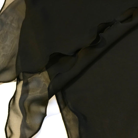Plain Black Chiffon Cancer Sheer Head Scarf Cancer Alopecia Headwear Bold Beanies