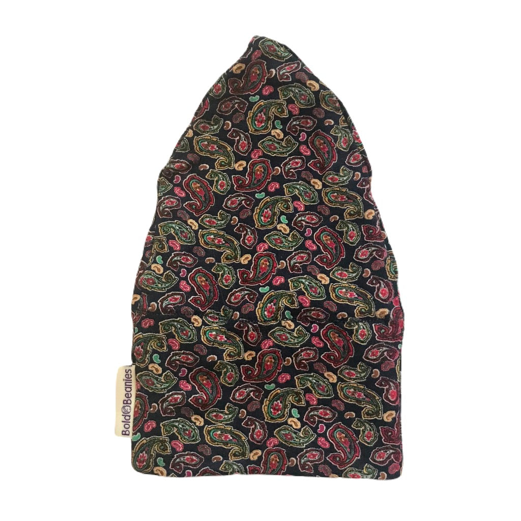 Navy Paisley Bald Beanie Hat Cancer Chemo Hair Loss Alopecia Skull Cap ...